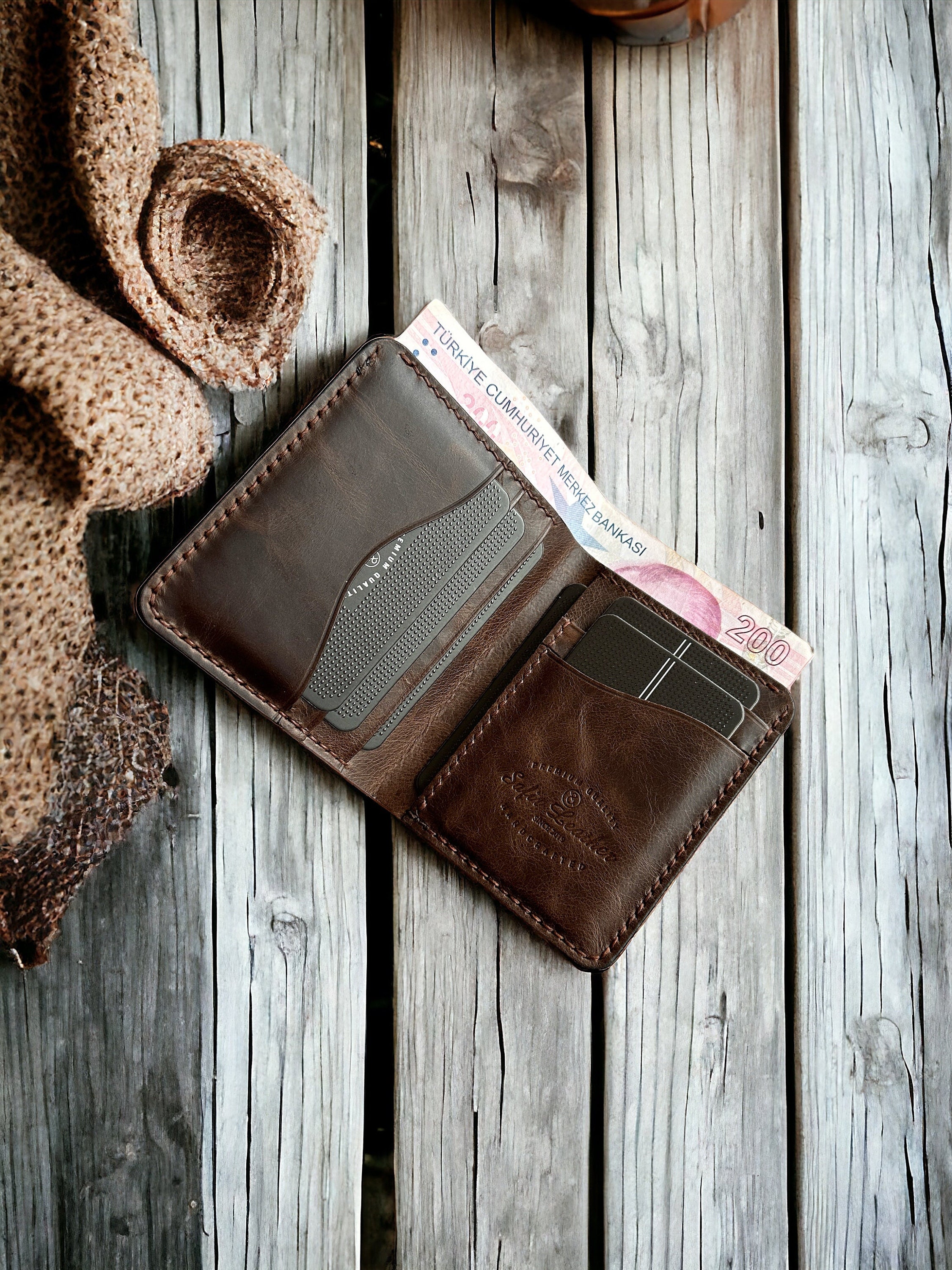 Italian Leather Slim Wallet – Rustic, Minimal and Timeless - Etsy