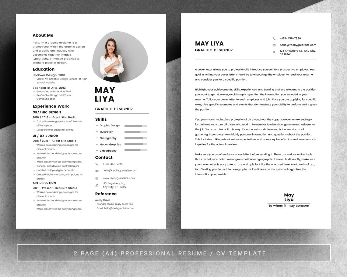 Modern Resume Template, Resume CV Template, Cover Letter Template ...