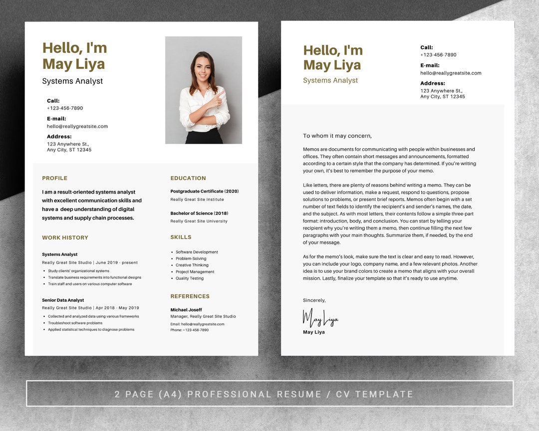 Professional Resume Template, Resume CV Template, Cover Letter Template ...