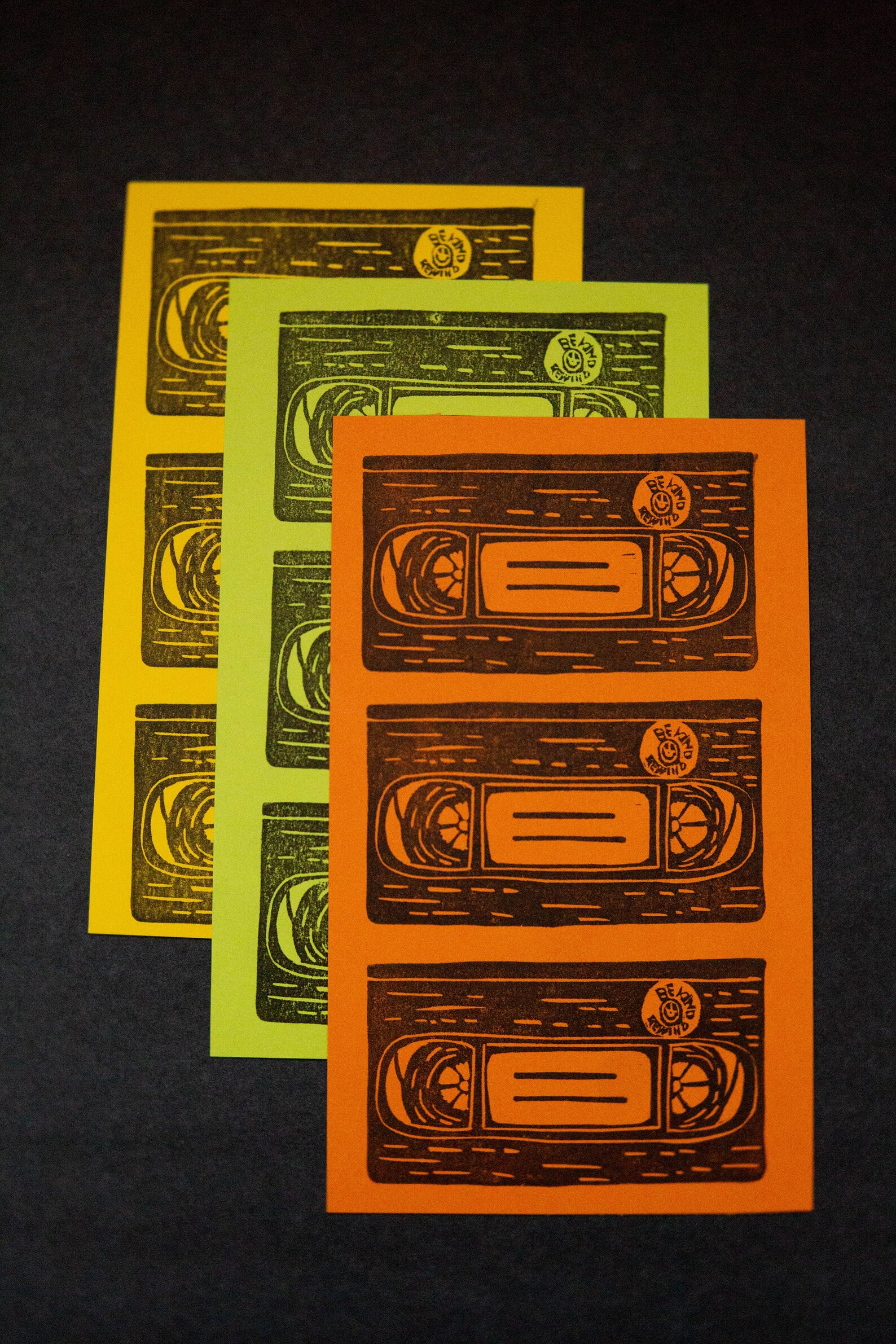VHS Tape Linocut Art Print (orange) - Etsy