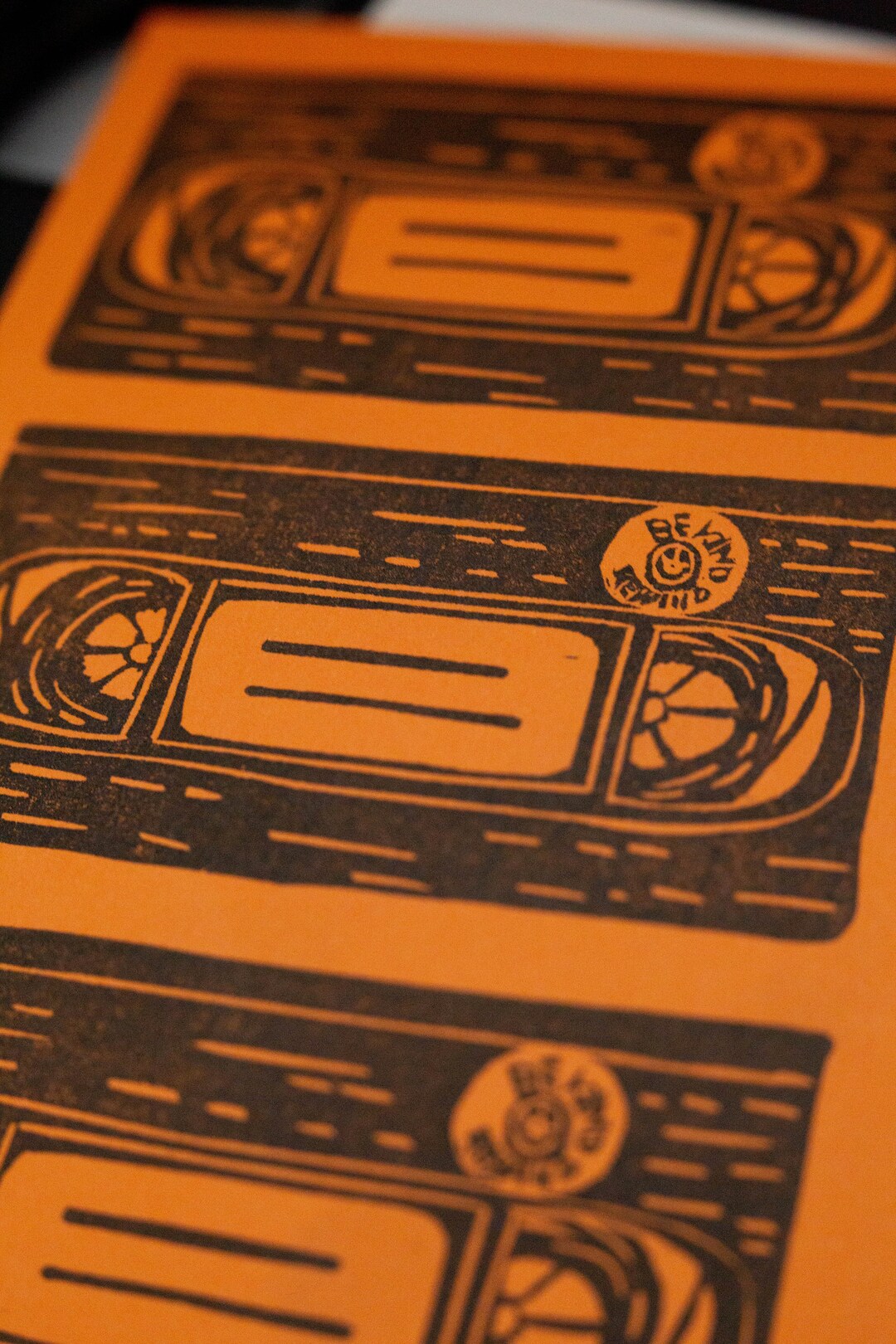 VHS Tape Linocut Art Print (orange) - Etsy