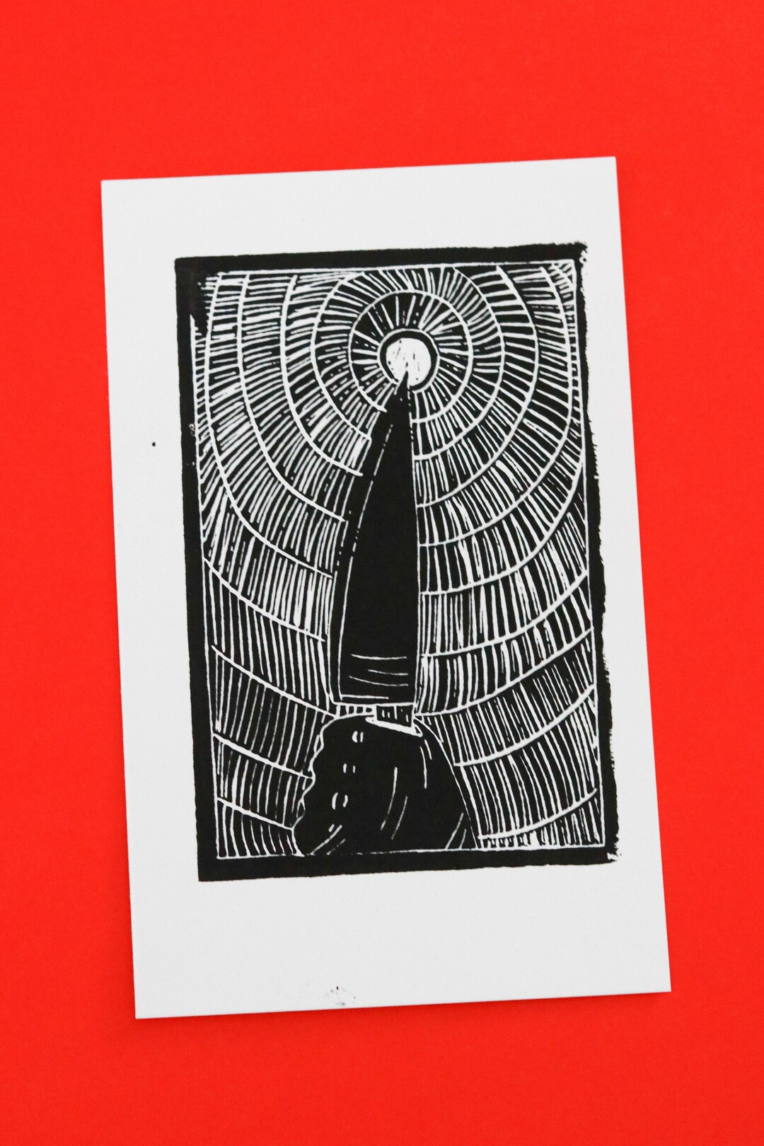 Giallo Horror Linocut Print - Etsy