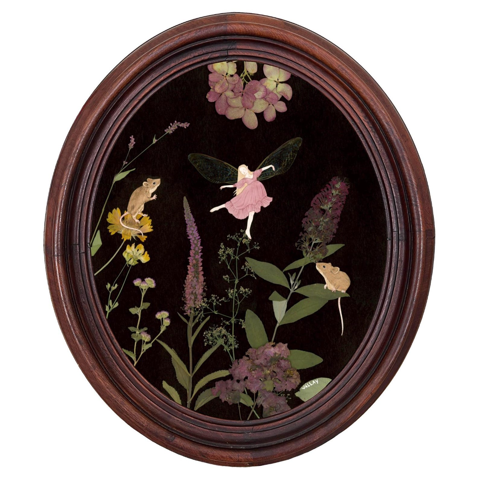 Marcy Fairy Collage, Art Prints, Fairy Watercolor, Pressed Flowers ...