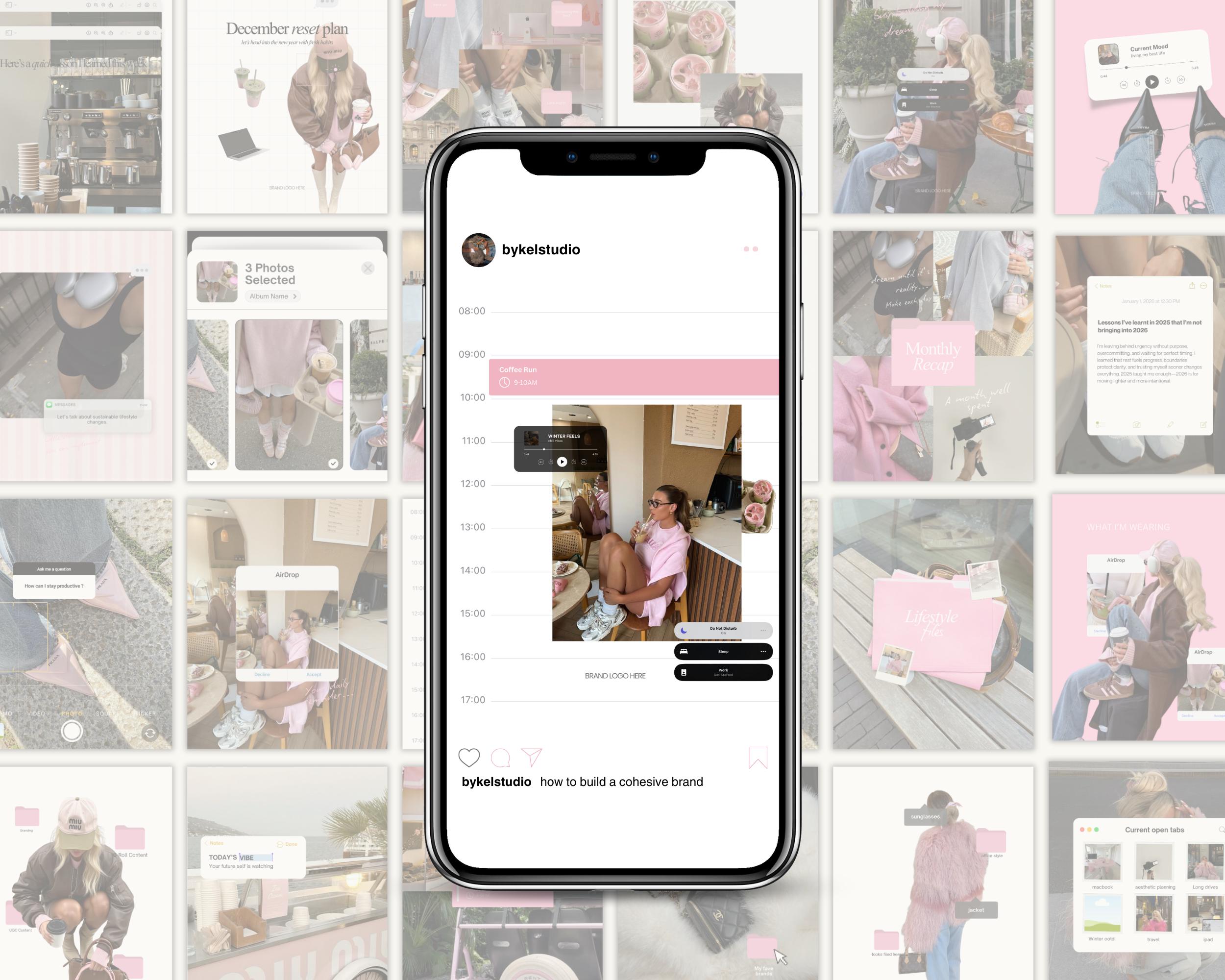 Modern Aesthetic Pink Ios Core Instagram Templates, Social Media Agency ...
