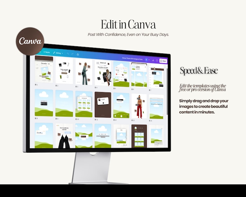 Ios Aesthetic Instagram Content Creator Canva Templates: Digital ...