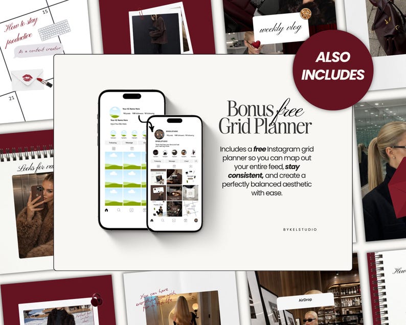 Burgundy Valentines Instagram Templates for Social Media Managers ...