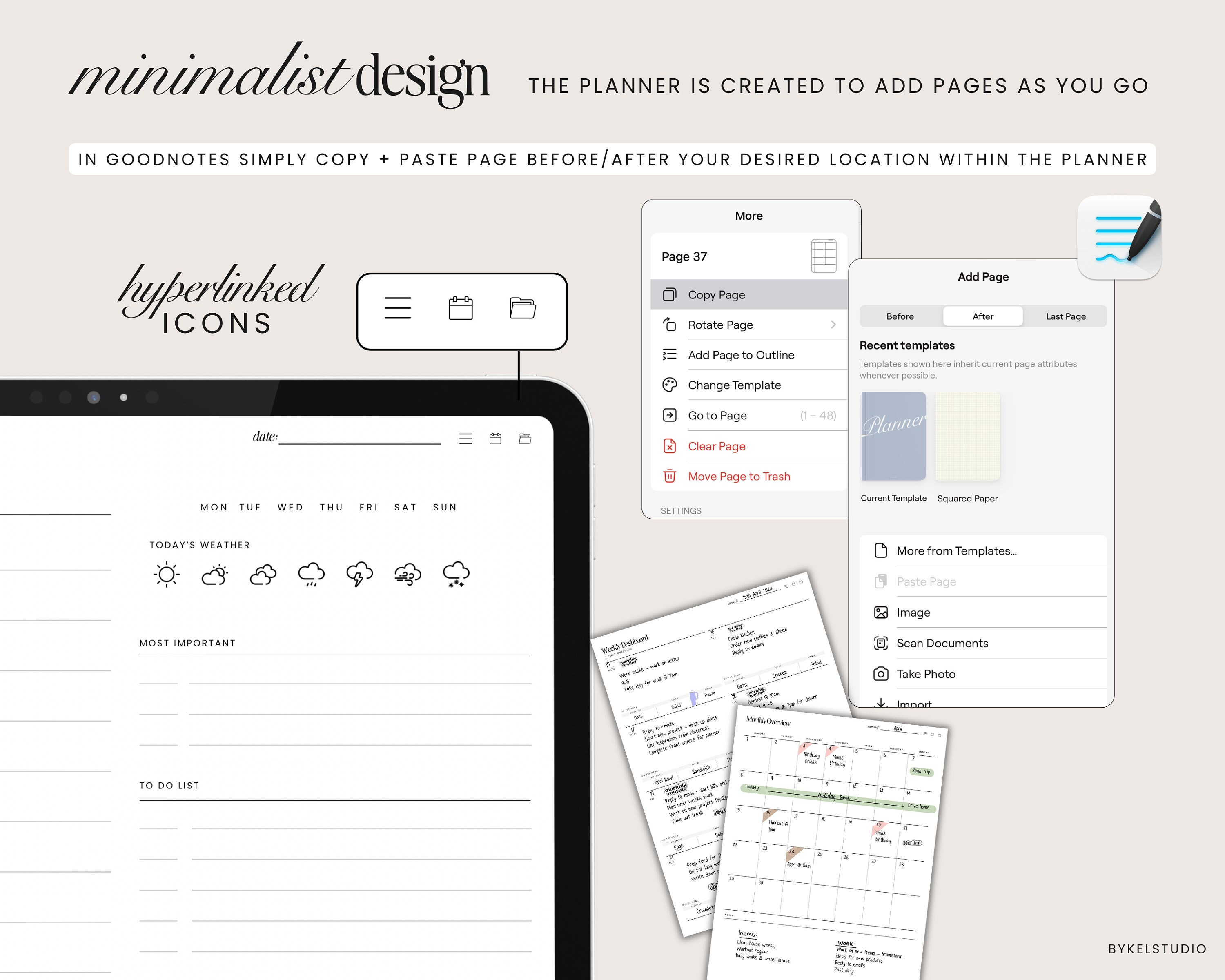 Weekly Digital Dashboard Planner for Goodnotes, Notability, Ipad ...