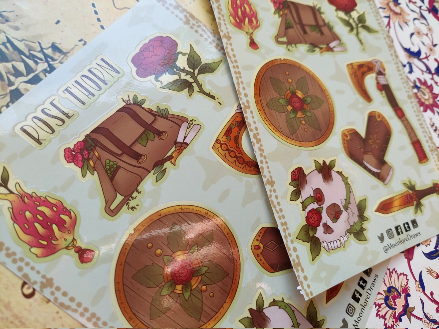 Floral Rose Thorn TTRPG Adventurer Sticker Sheet - Etsy