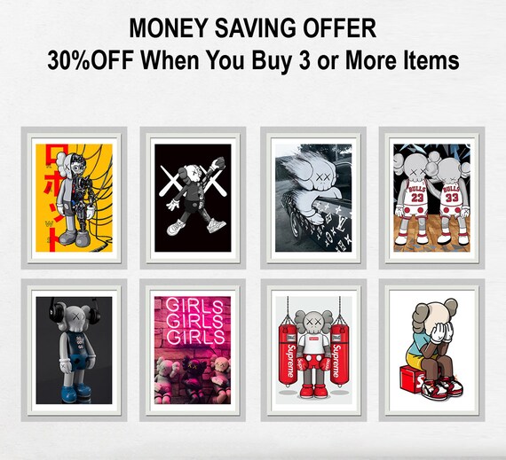 Wall Hangings BearBrick Print Digital BearBrick Poster Download ...