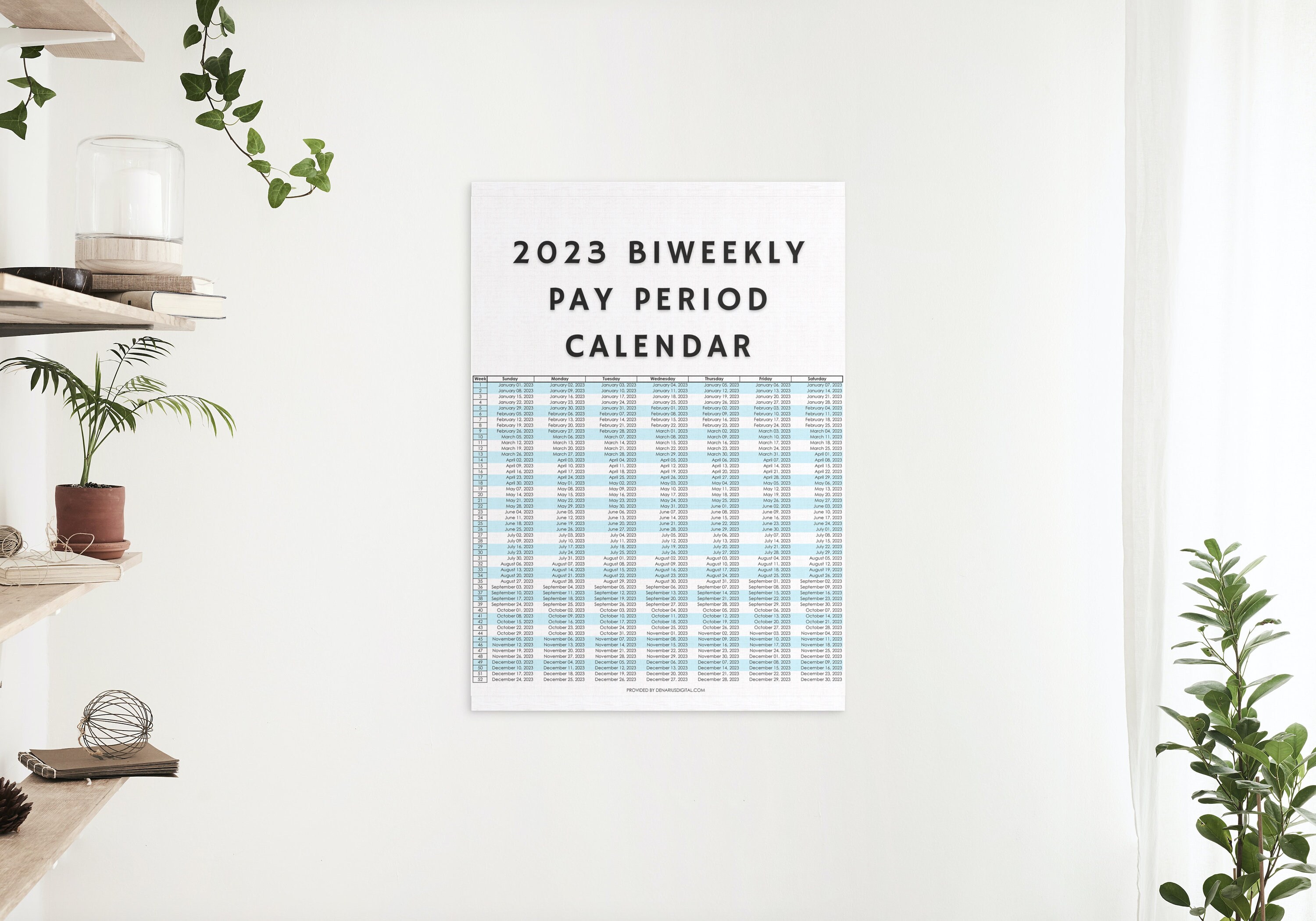 2023 Biweekly Payroll Calendar Printable PDF Poster Etsy