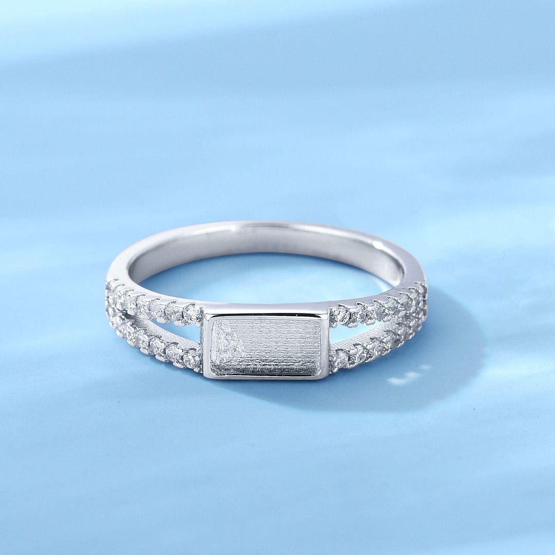 Sterling Silver Rectangle Bezel Ring Setting, DIY Keepsake Jewelry - Etsy