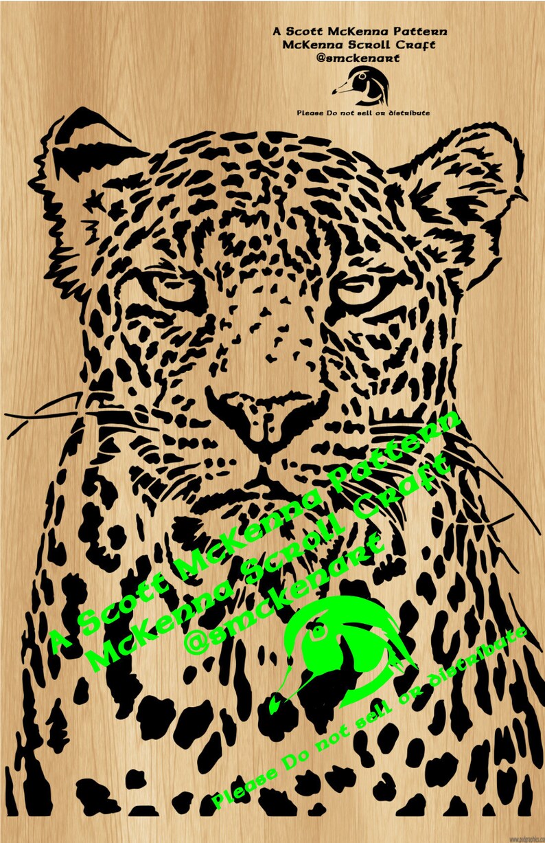 Angry Leopard Digital Scroll Saw Pattern - Etsy