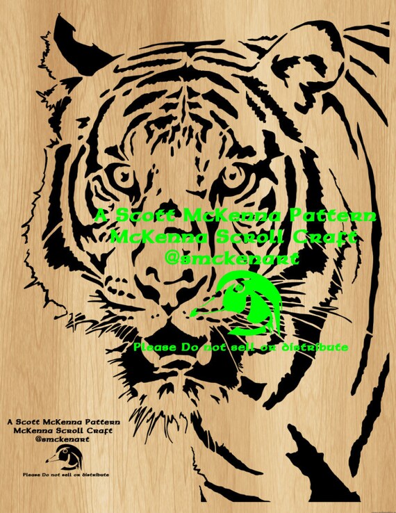Tiger Scroll Saw Pattern Digital Download | Etsy