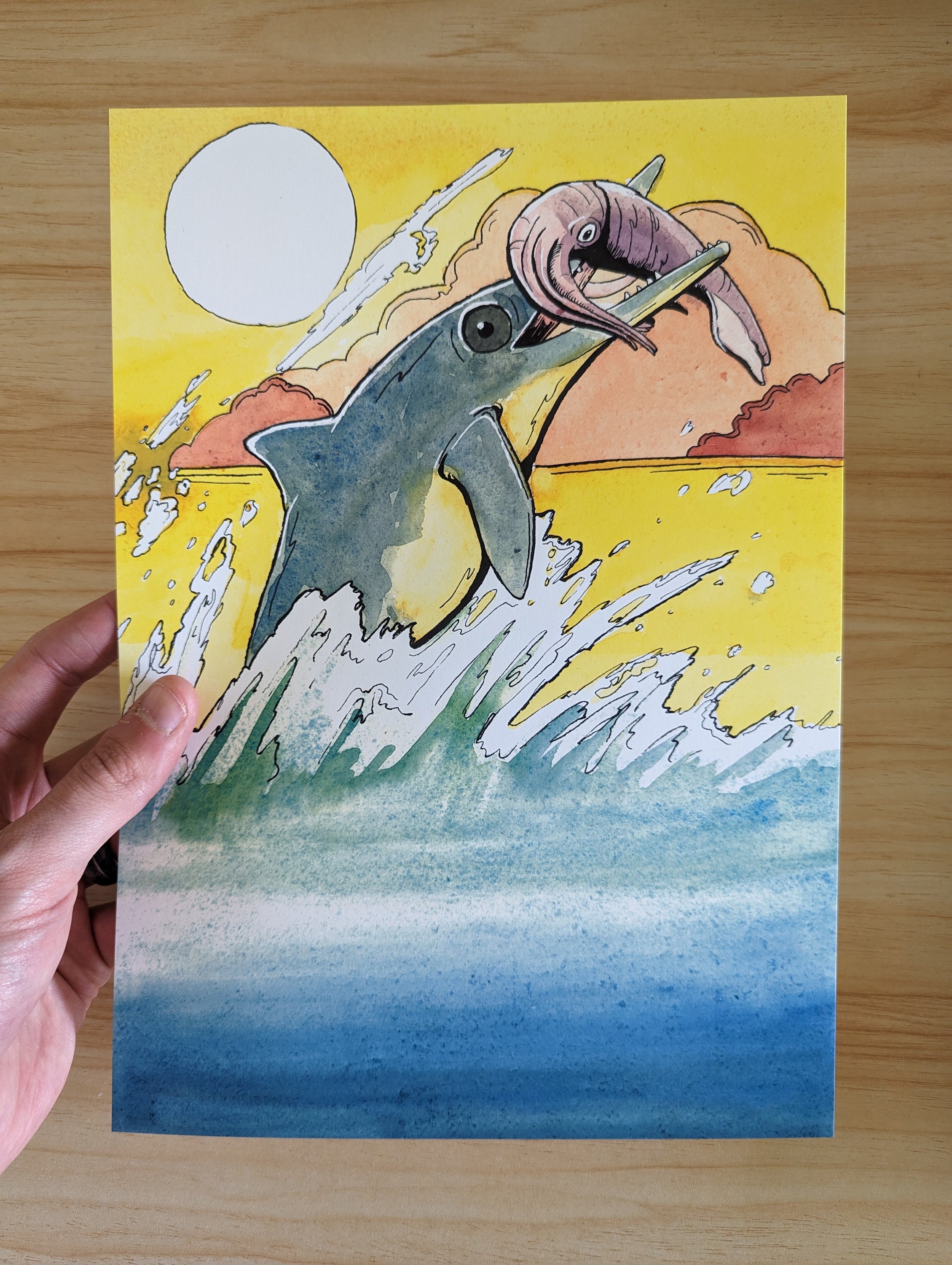 Ichthyosaur Print, Ichthyosaurus Wall Art, Paleoart, Lyme Regis Artwork ...