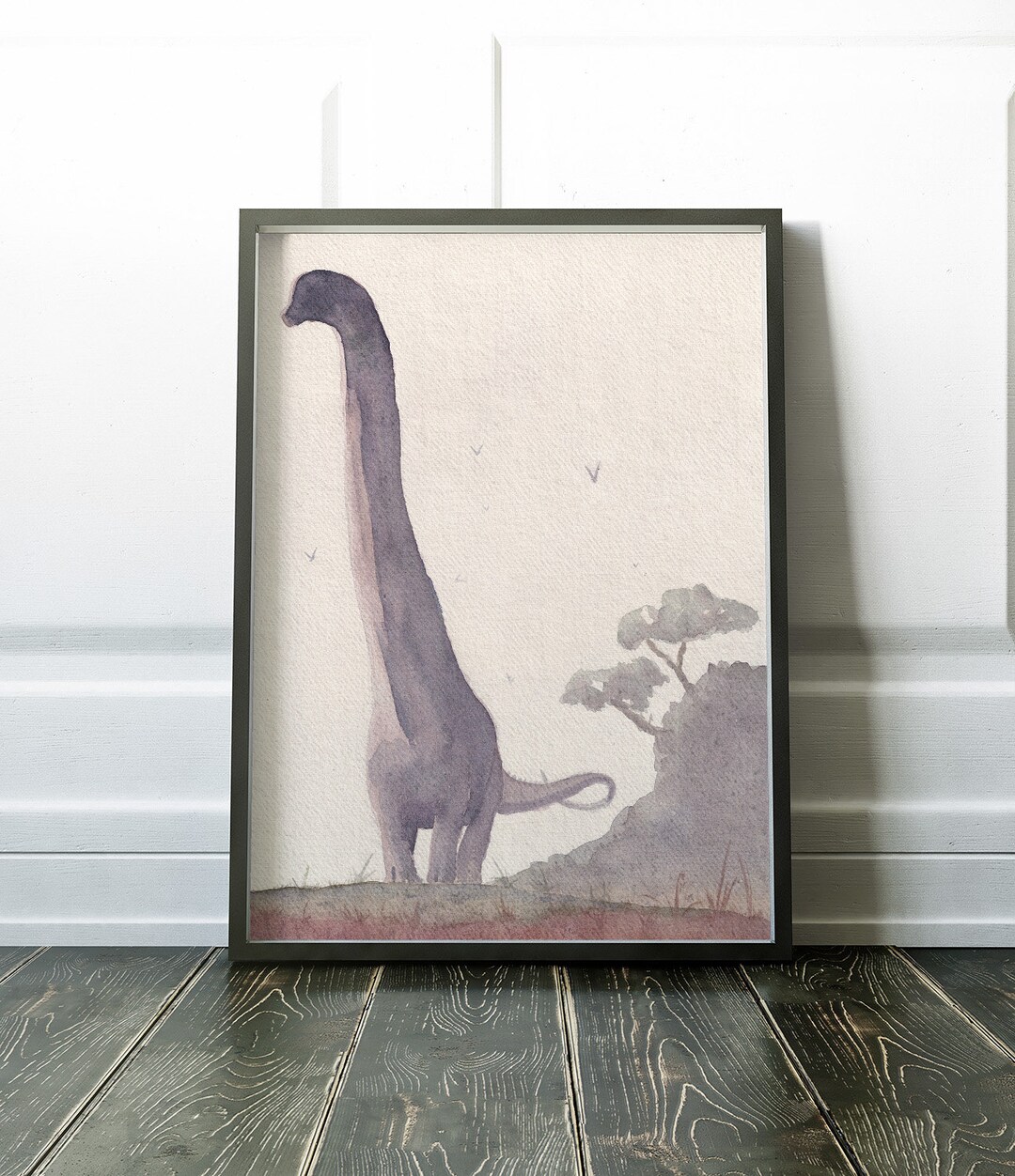 Dinosaur Paleoart, Watercolor Paleontology Gift, Alamosaurus Drawing ...