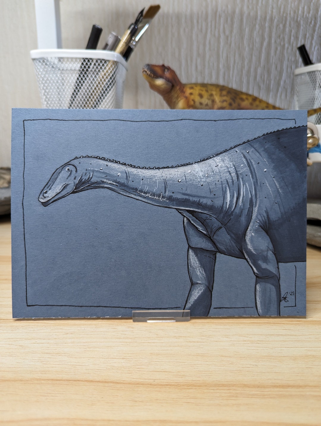 Original Lingwulong Pen and Ink Drawing Paleoart - Etsy