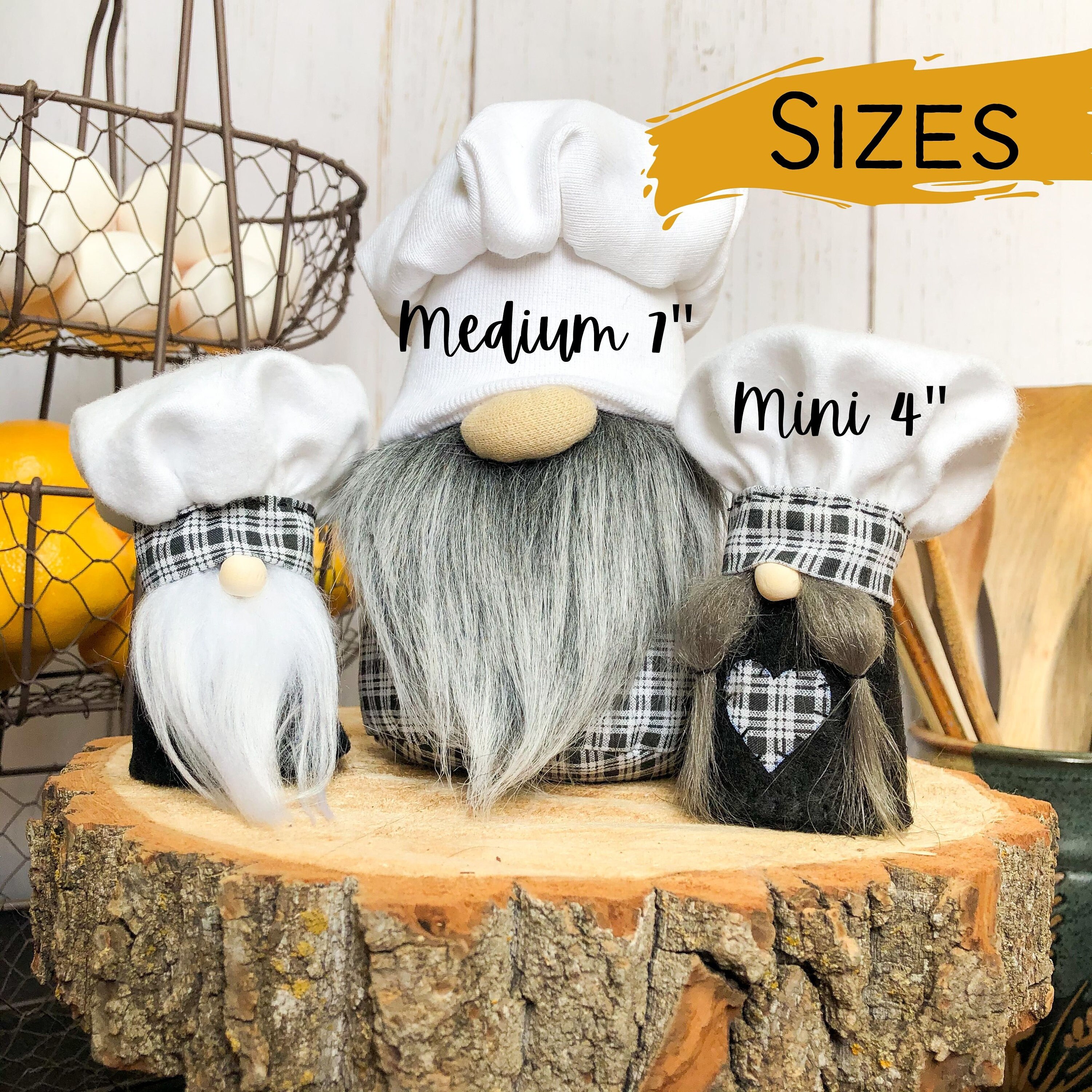 Mini Chef Gnomes - Farmhouse Kitchen Decor, Baking Gifts for Her - Etsy