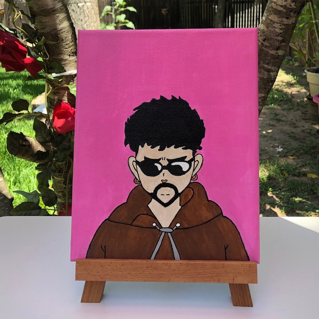 Bad Bunny Painting | Bad Bunny Canvas | Bad Bunny Yonaguni Canvas - Etsy