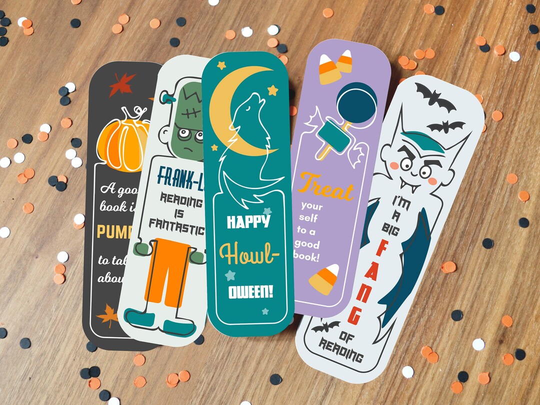 Spooky Halloween Bookmarks Printable Halloween Favors - Etsy
