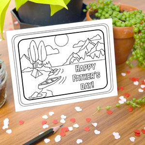 Printable Father's Day Coloring Card Kids Coloring Card - Etsy