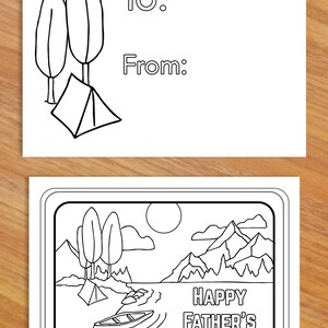 Printable Father's Day Coloring Card Kids Coloring Card - Etsy