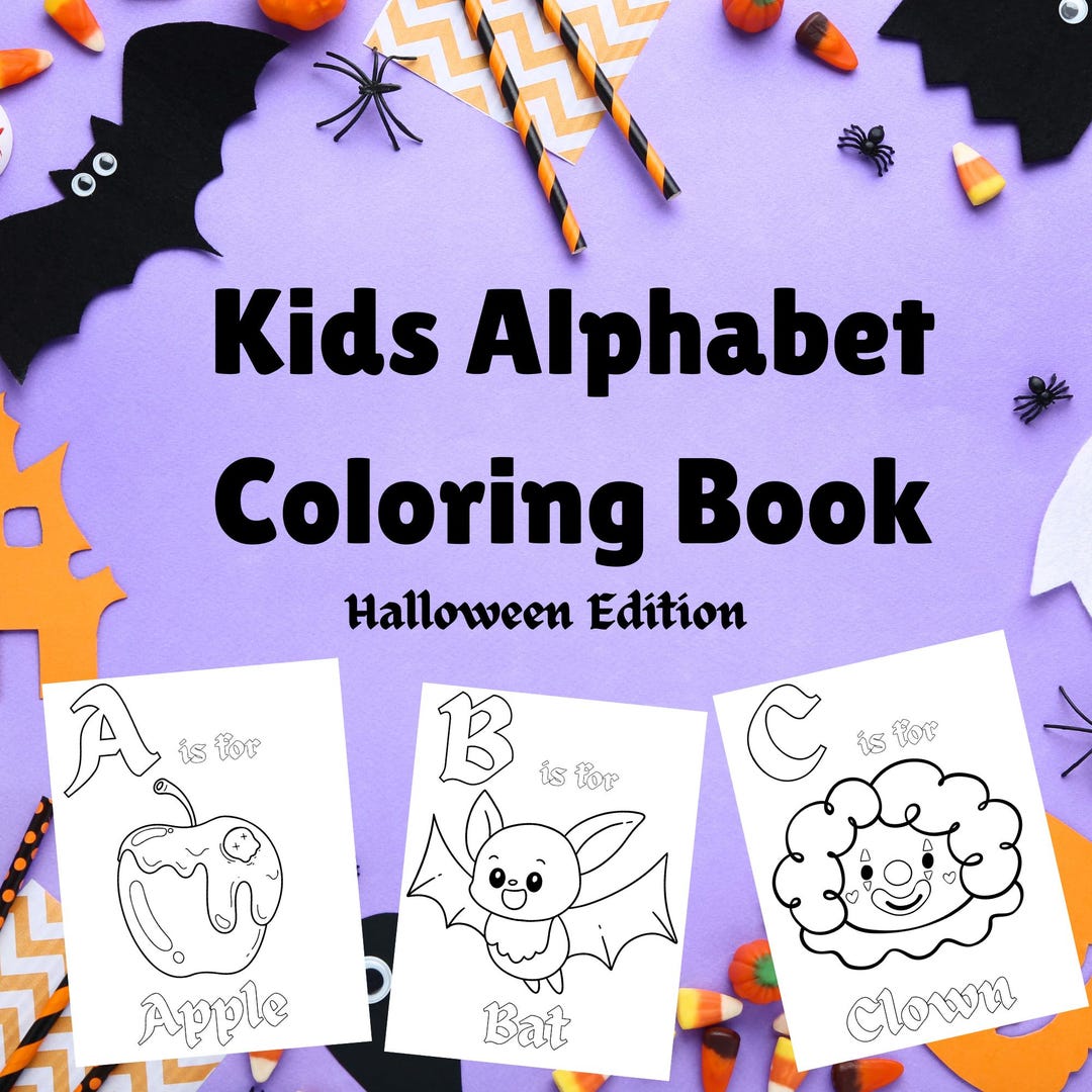 Kids Halloween Alphabet Coloring Book |fun ABC Halloween Printable for ...
