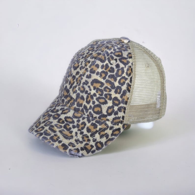 Women’s Leopard Print Leather Patch Hat | Simply Blessed - Etsy
