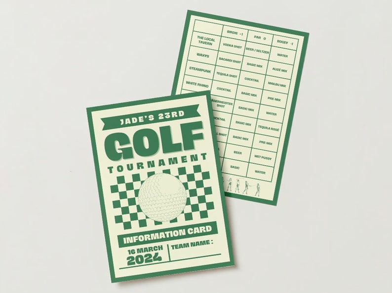 Pub Golf Printable Scorecard, Funny Drinking Game, Hen Party Game ...