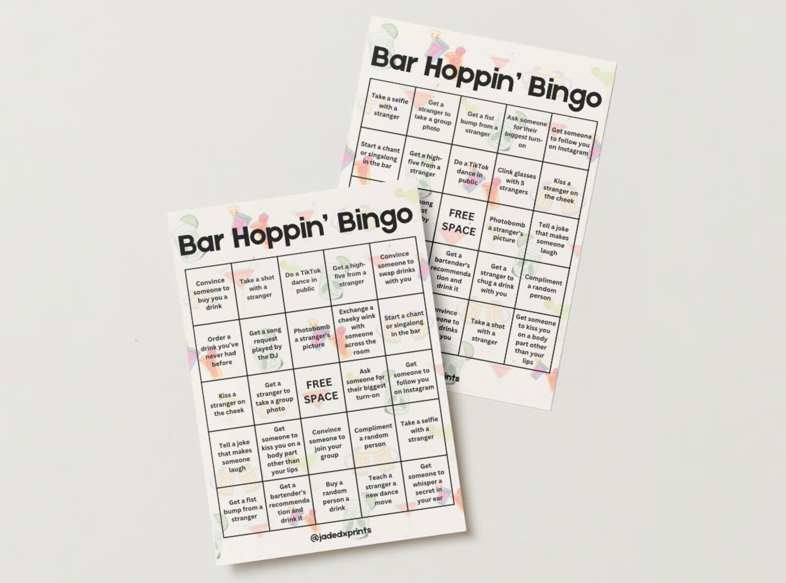 Bar Hopin' Bingo Card Drinking Game - Etsy