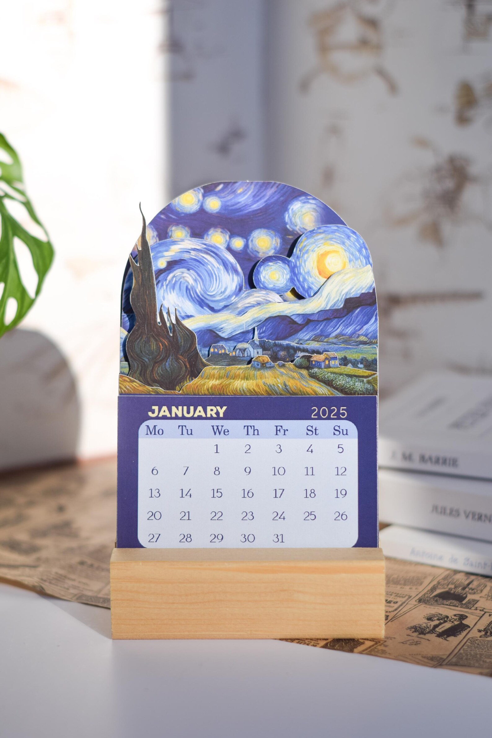 2025 Van Gogh ''starry Night'' Desk Calendar - Artistic Calendar ...