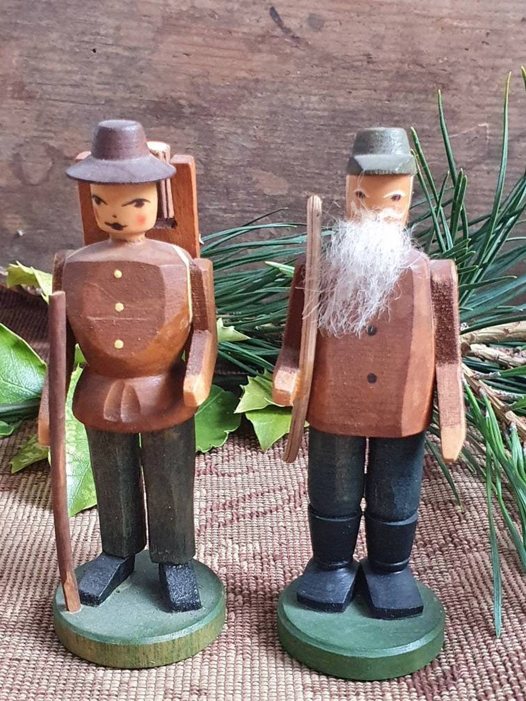Old Wooden Figures, Folk Art, Ore Mountains, Old Handiwork, Antique ...