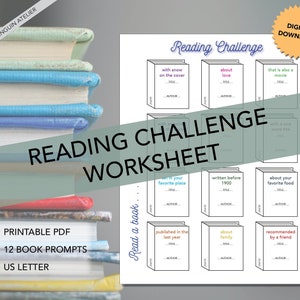 Printable Book Challenge PDF | Reading Challenge 12 Book Prompts ...