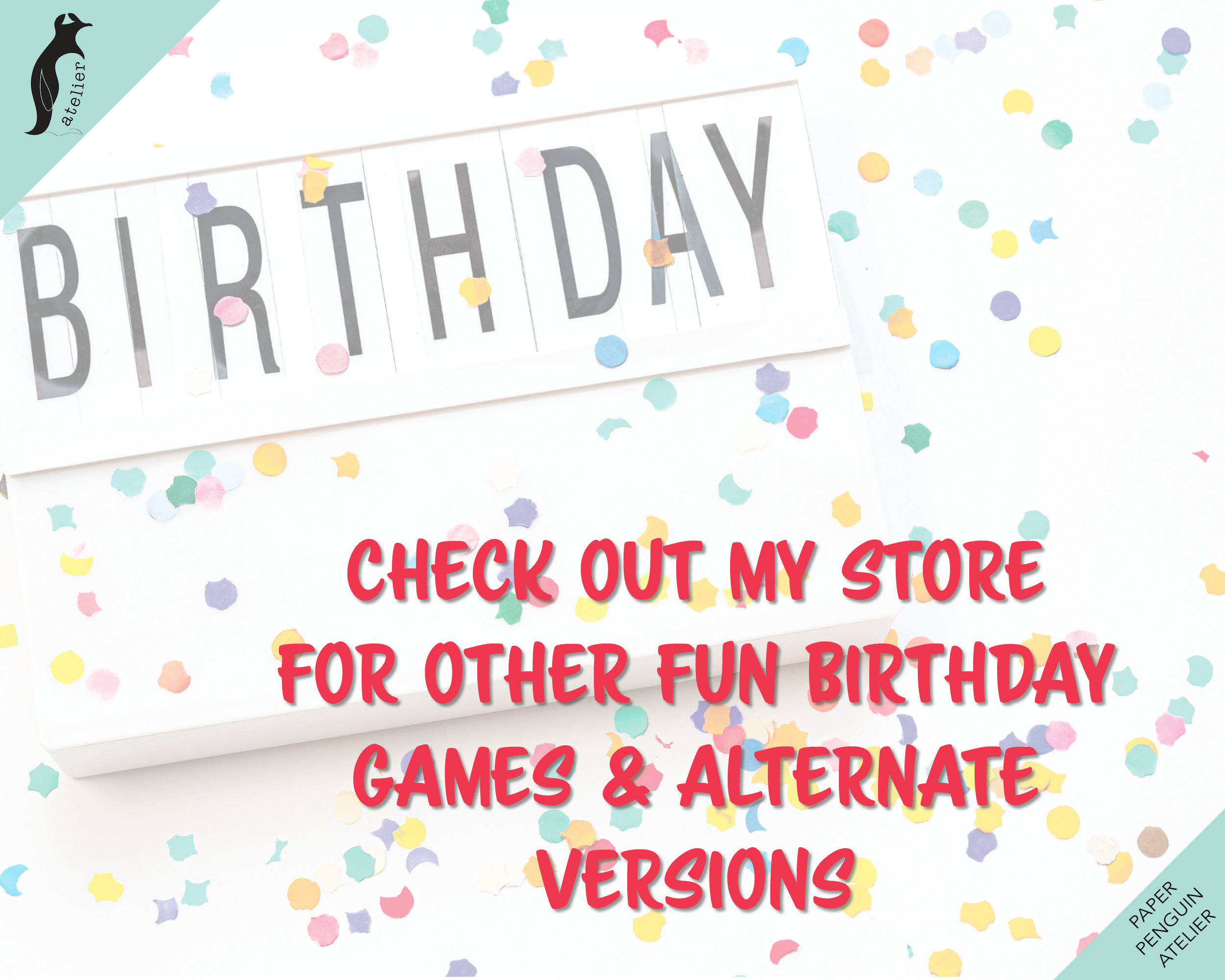 Birthday Crossword Puzzle Party Game | Print at Home Birthday Fun ...