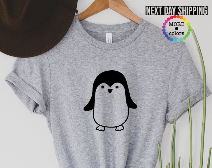Penguin Shirt, Penguin Outline Shirt, Penguin Birthday Shirt, Girl ...