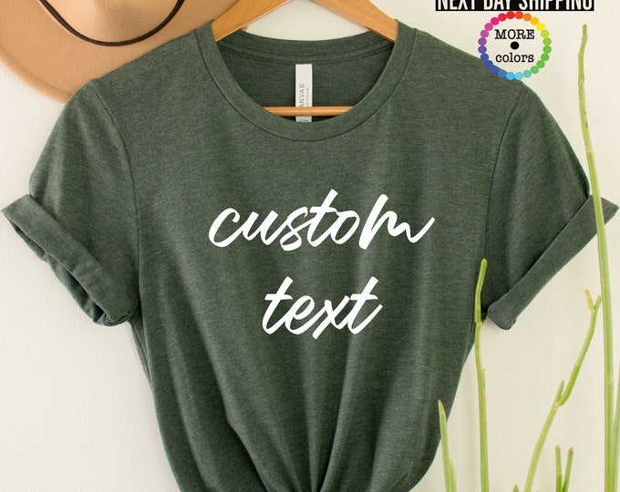Custom Shirt Personalized Block Font Text Shirt Custom Short Sleeve T ...