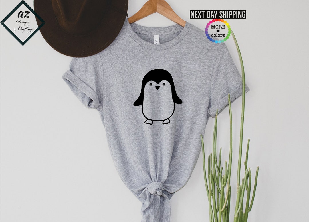 Penguin Shirt, Penguin Outline Shirt, Penguin Birthday Shirt, Girl ...