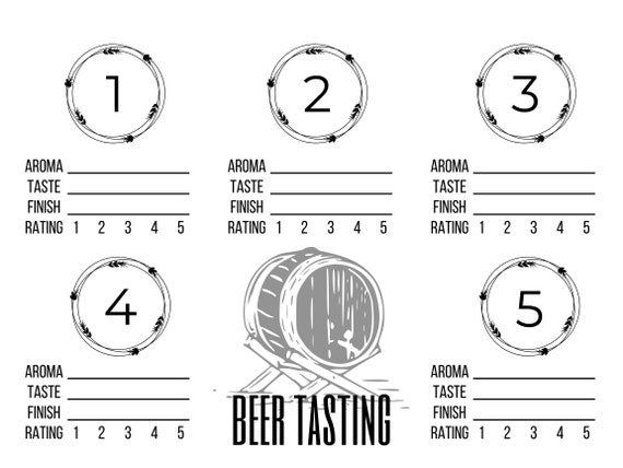 BEER Tasting Printable Instant Download | Etsy