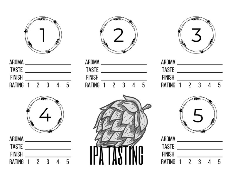 IPA | Beer | Tasting Mat | Instant Download | Printable - Etsy