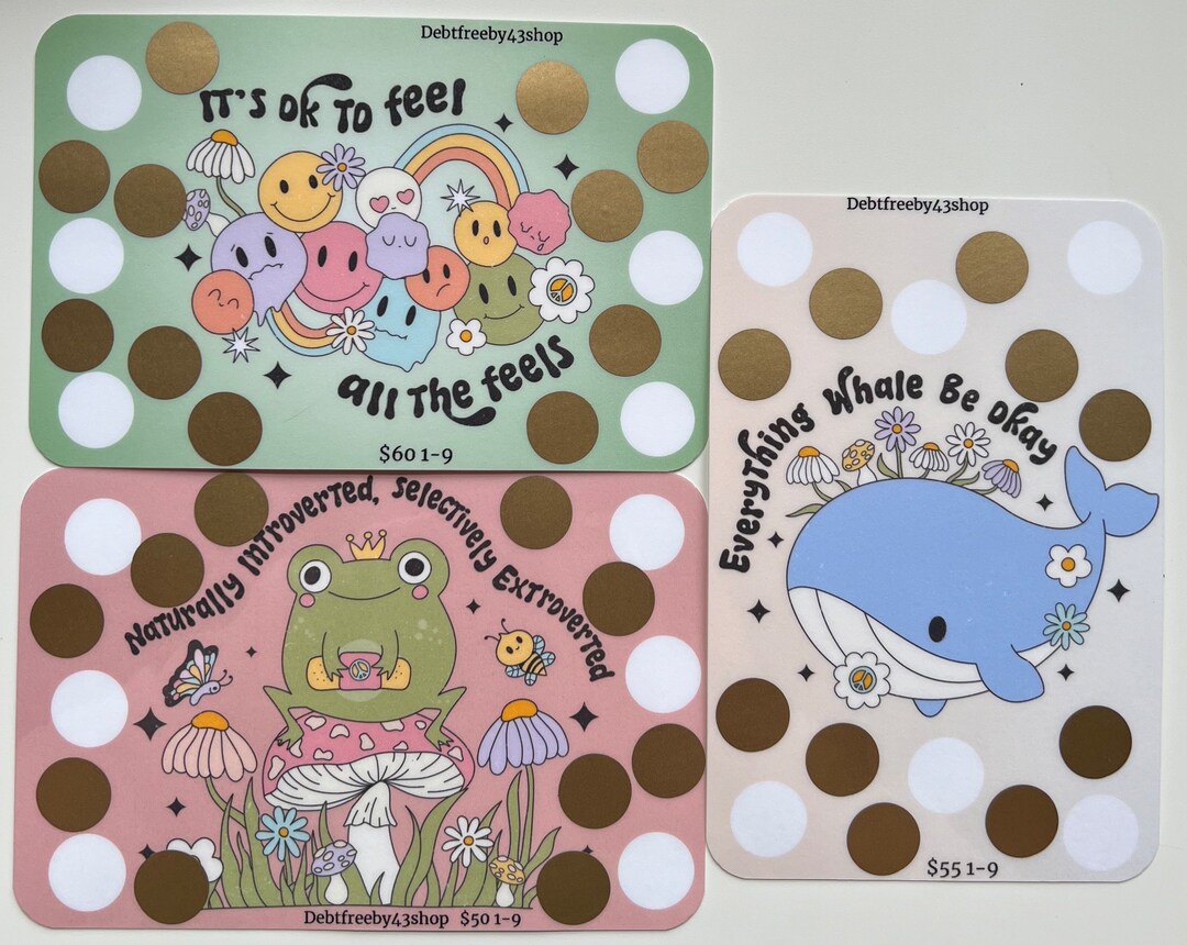 Positive Affirmations Scratch off and Roll and Save Savings Challenges ...