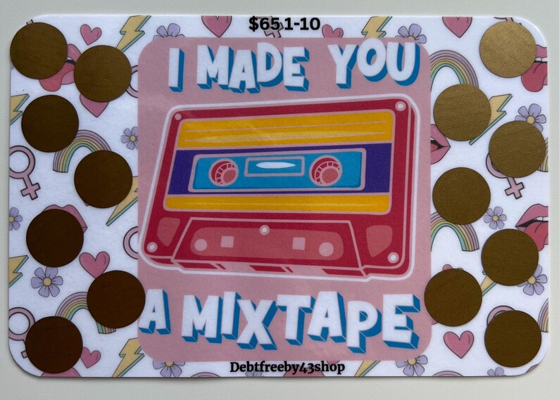 90s Nostalgia Mix Tape Scratch off Savings Challenges Series 4”x5 ...