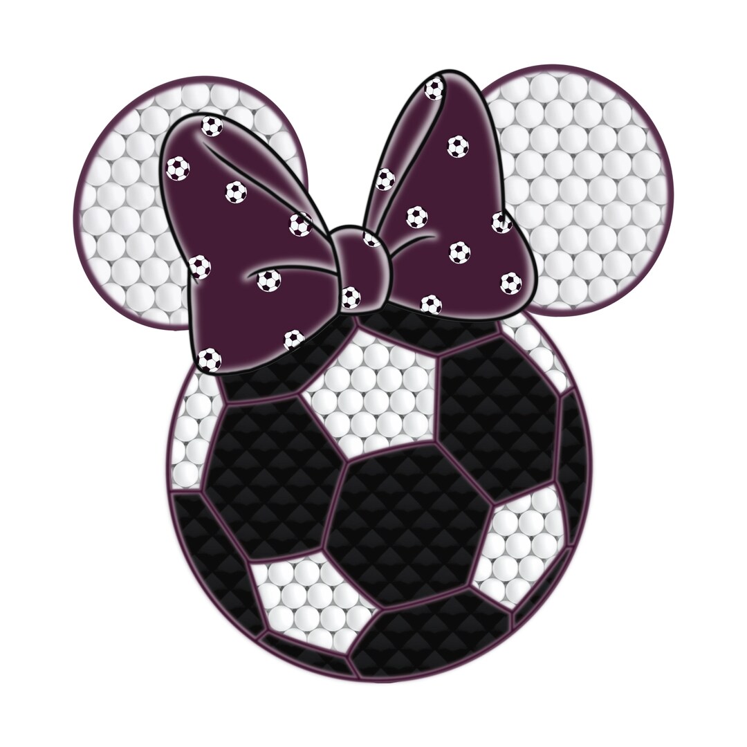 5 Images Soccer Mickey and Minnie Instant Download Purple and Black Mix ...
