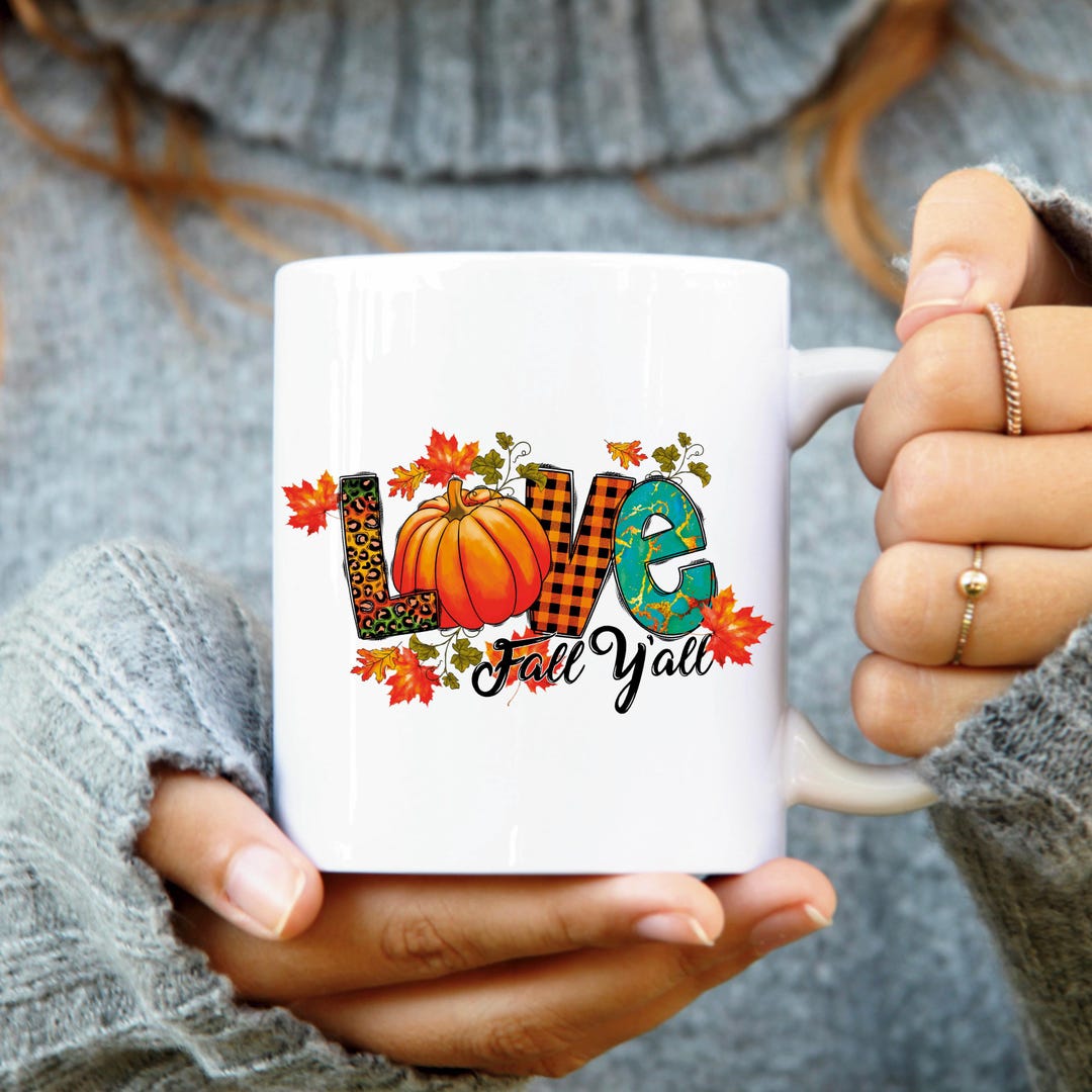 Love Fall UV/DTF, Sublimation, PNG Jpeg Transparent Background, Instant ...