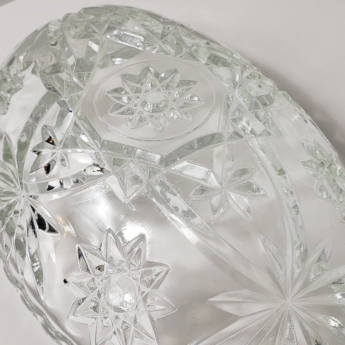 Anchor Hocking Star of David Clear Glass Oval Bowl - Etsy