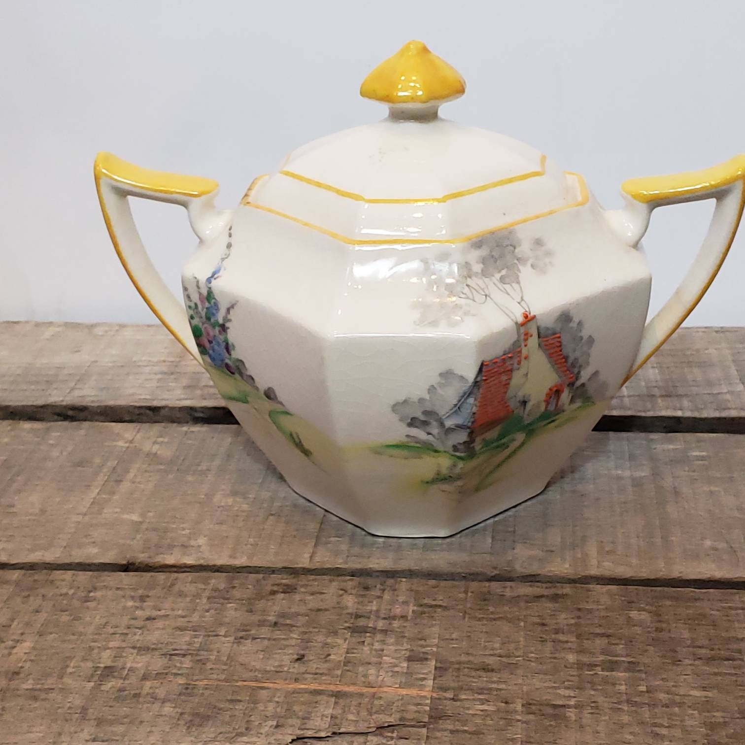 Vintage Tashiro Shoten 1930s Made in Japan Lidded Sugar Bowl Cottage ...