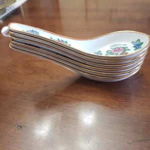Vintage Set of 6 Chinese Porcelain Soup Rice Spoons - Etsy