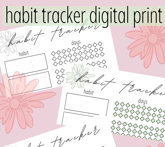 Simple Printable Habit Tracker Digital Print - Etsy