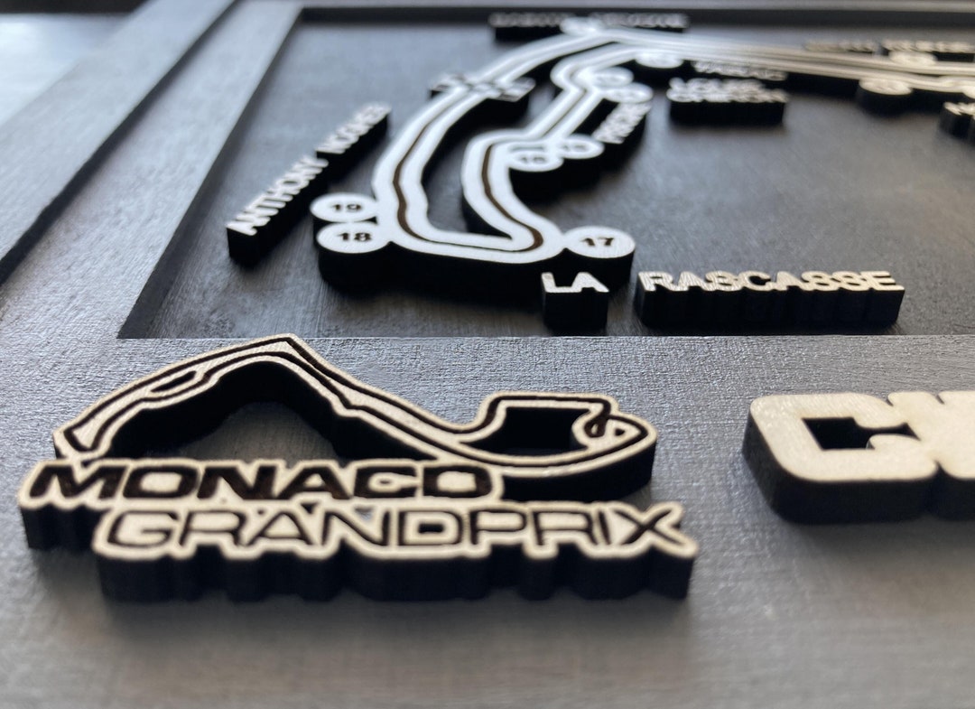 F1 Monaco Grand Prix Wooden Race Track Decor, Circuit De Monaco, F1 Fan ...