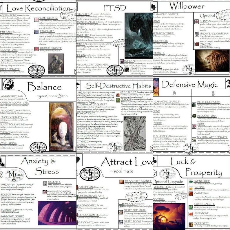 Printable Crystal Metaphysical Healing Collection - Etsy