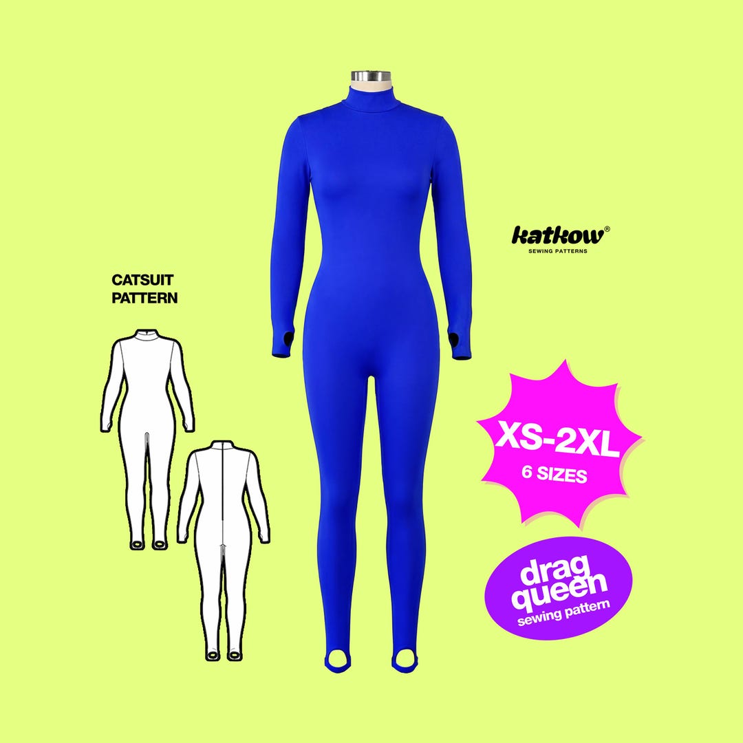 Catsuit (XS-2XL) Sewing Pattern for Drag Queens Cosplay Bodysuit ...