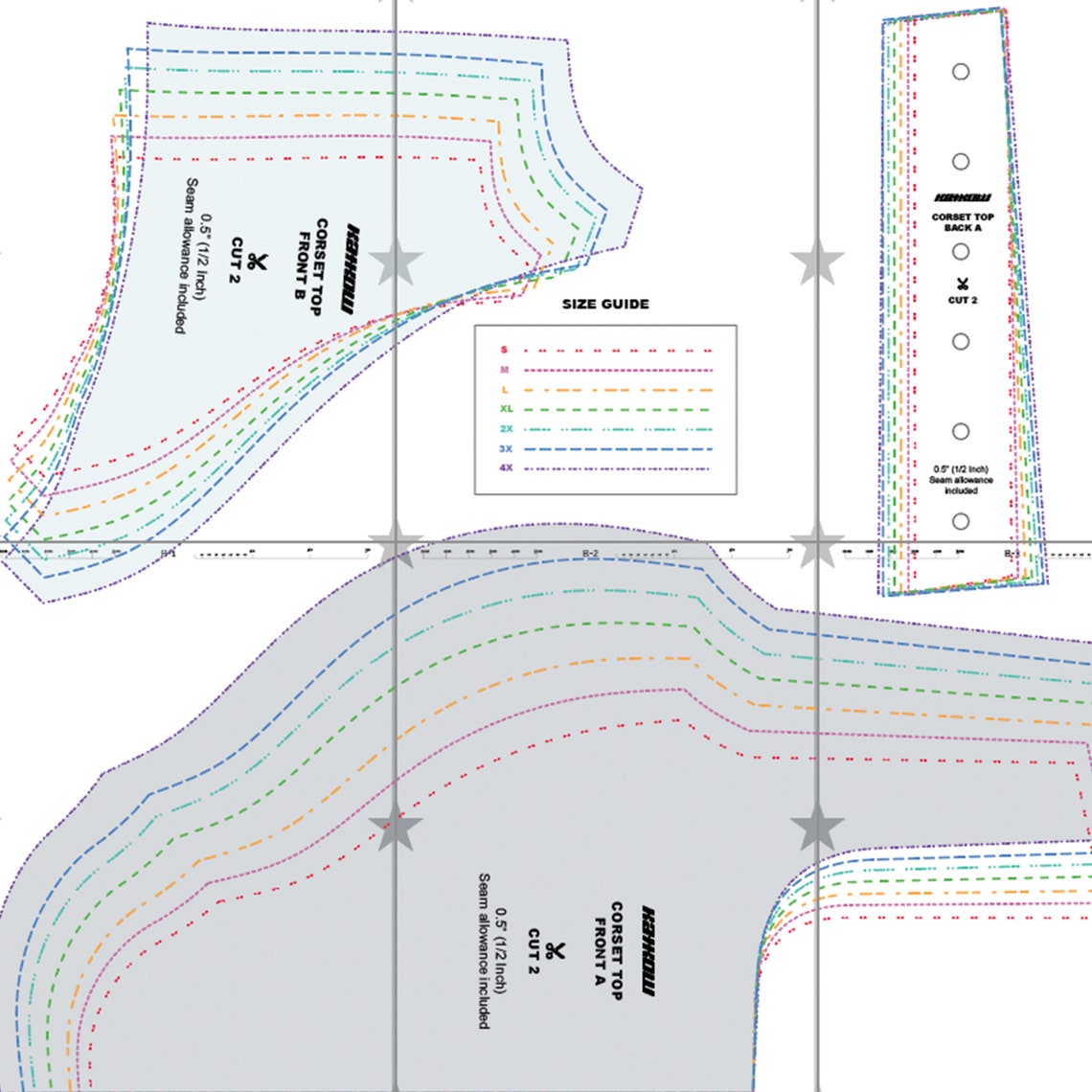 Corset Top Schnittmuster Grössen S 4X PDF DOWNLOAD - Etsy Schweiz